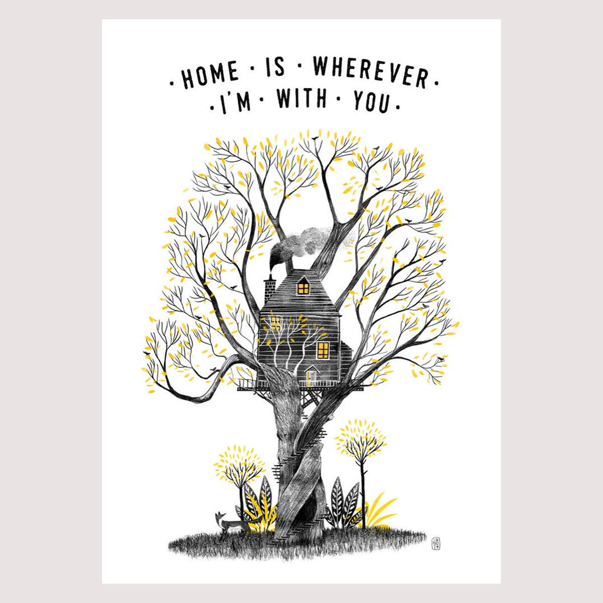 Home Is A Treehouse Print By Jago – Illustrated Living St Ives